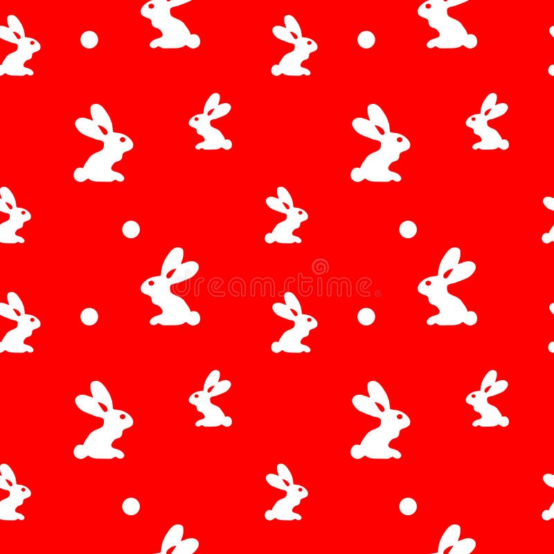 Rabbit Seamless Red Pattern for Packing, Wrapping, Textyle. Easter ...