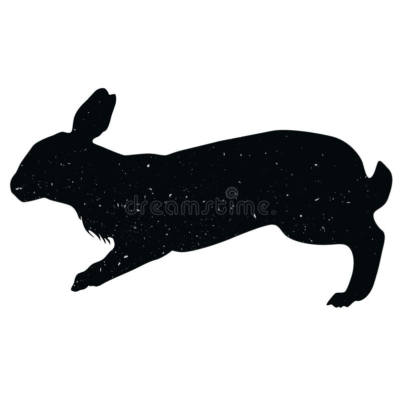 Rabbit Shadow Animal Icon Silhouettes Isolated on Dark Black Graphical ...