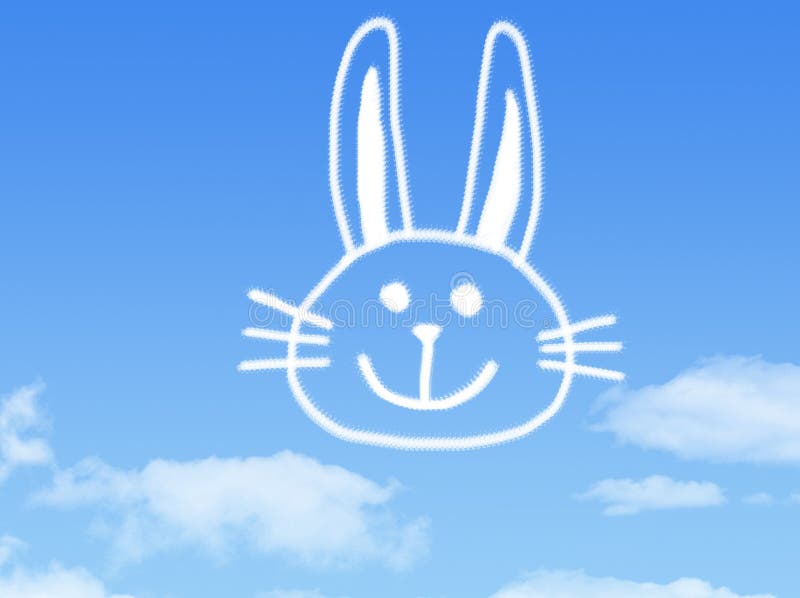 Rabbit Shape Clouds in the Blue Sky Stock Illustration - Illustration ...