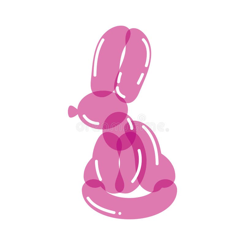 Rabbit shaped balloon stock vector. Illustration of bright - 218682840