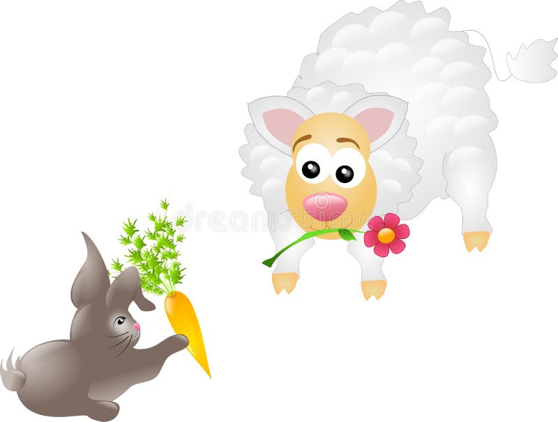 Rabbit and sheep stock illustration. Illustration of lunch - 39132415