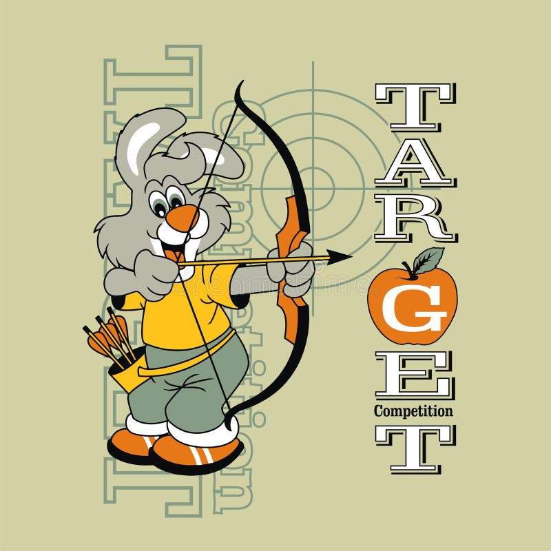 A Rabbit is Shooting at a Target ,animal Cartoon Vector Illustration ...