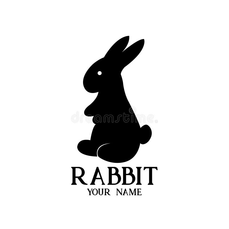 Rabbit Silhouette Design Logo Vector Stock Vector - Illustration of ...