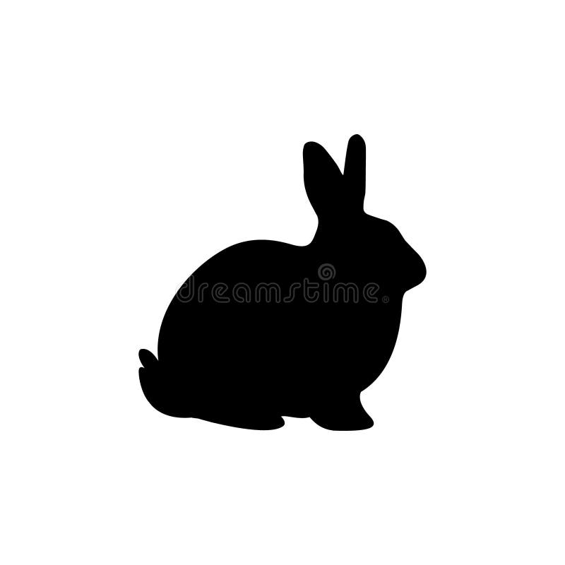 Rabbit Silhouette. Easter Bunny. Isolated on White Background Stock ...