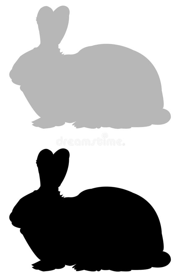 Rabbit Silhouette - Farm and Wildlife Small Mammal Stock Vector ...