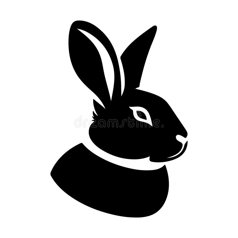 A Rabbit Silhouette Vector Art Black and White Stock Vector ...