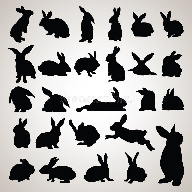 Rabbit Silhouettes Stock Illustrations – 3,946 Rabbit Silhouettes Stock ...