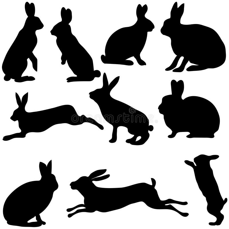 Rabbit Silhouettes Stock Illustrations – 3,946 Rabbit Silhouettes Stock ...