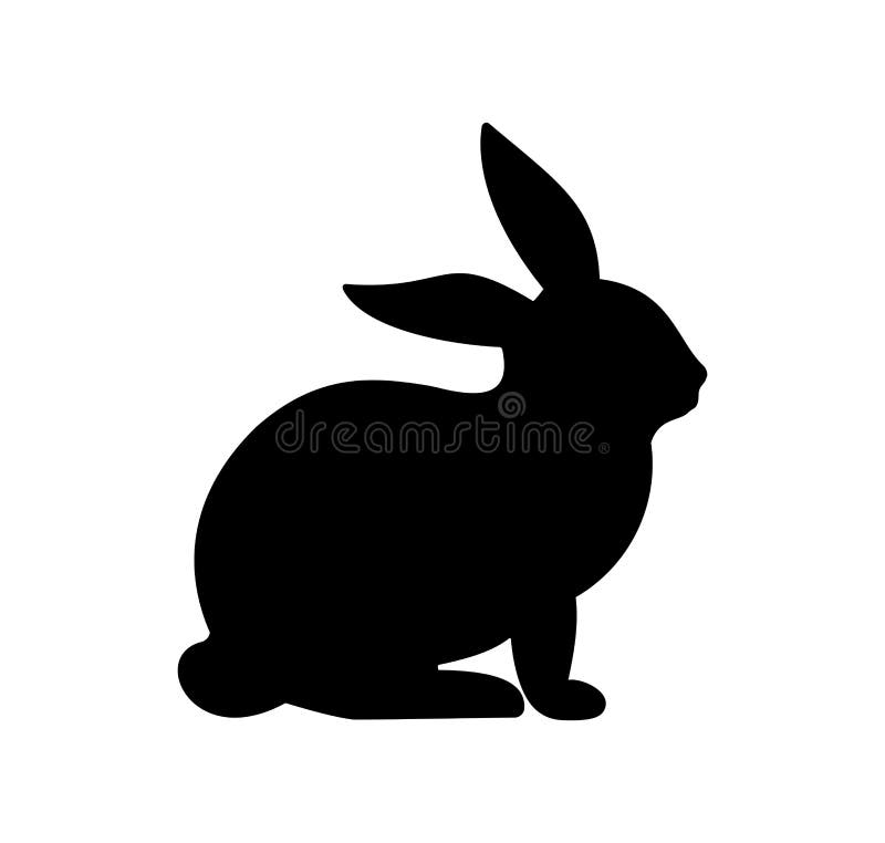 Rabbit Sillouette Illustration Minimal Design Stock Vector ...