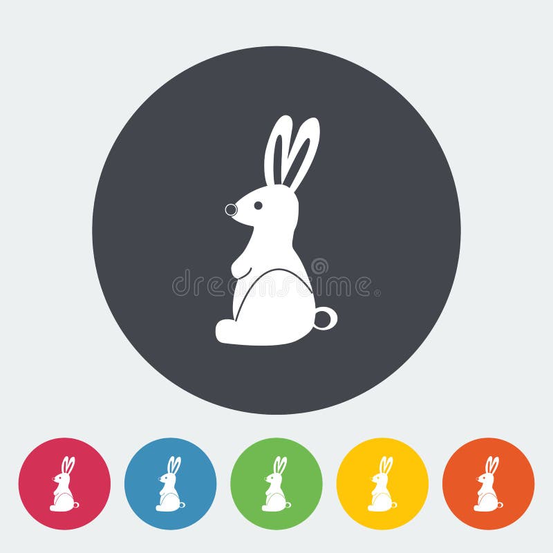 Rabbit single icon. stock vector. Illustration of spring - 113013871