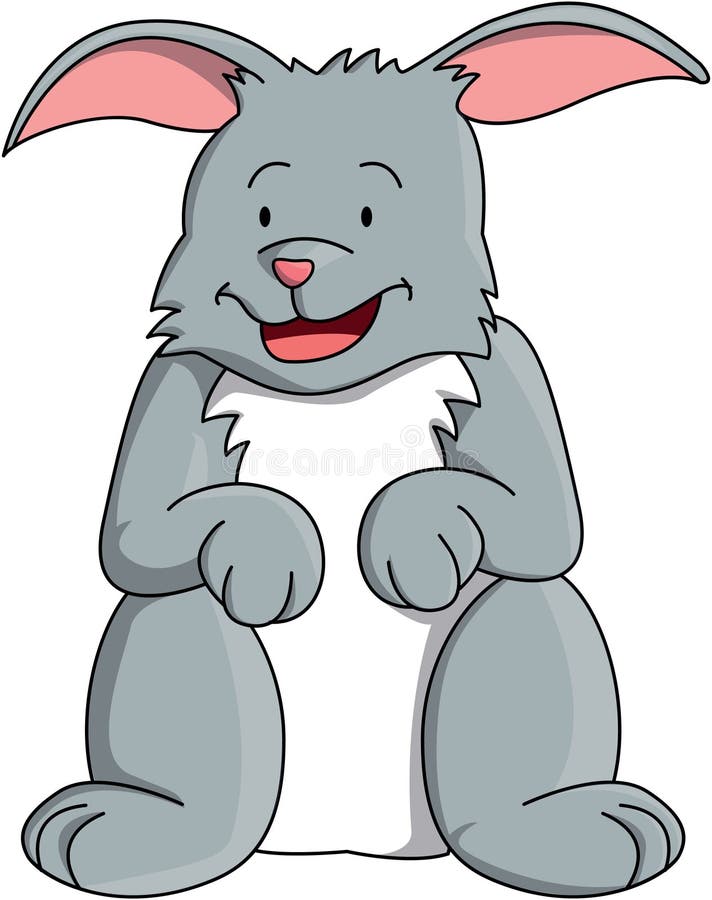 Rabbit Sitting Cartoon Color Illustration Stock Vector - Illustration ...