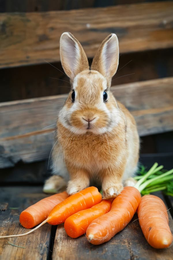 A Rabbit Sitting on Top of a Pile of Carrots. Generative AI Stock Photo ...