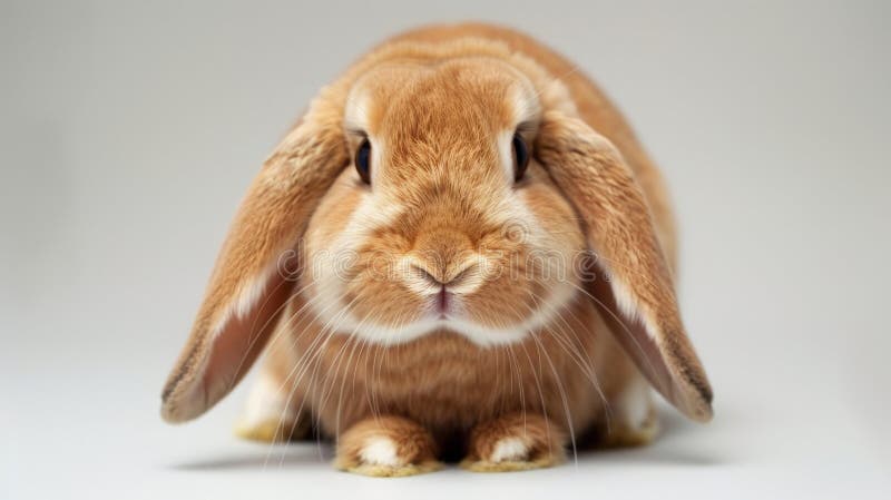 A Rabbit Sitting on a White Surface Stock Image - Image of minimalist ...