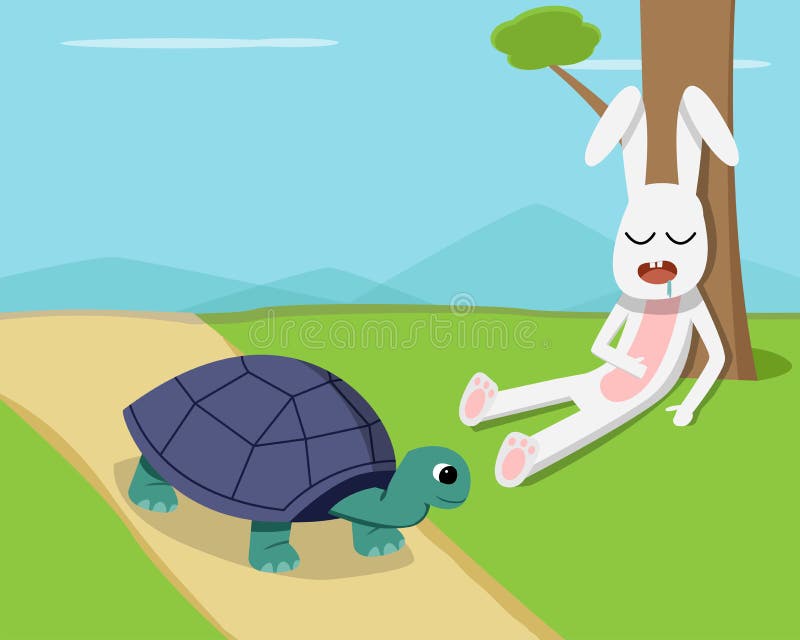 Rabbit Versus Tortoise, Vector Cartoon Stock Vector - Illustration of ... Rabbit Versus Tortoise, Vector Cartoon Stock Vector - Illustration of ...