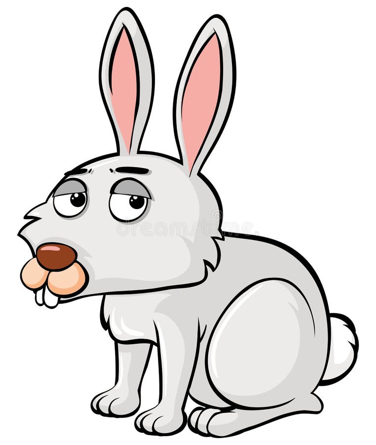 Tired Rabbit stock vector. Illustration of hand, vector - 43859809