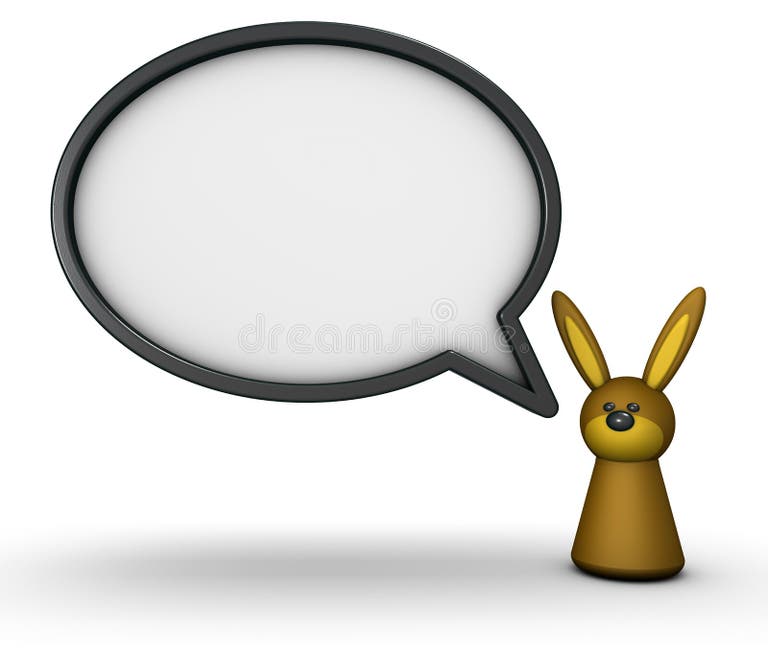 Rabbit and speech bubble stock illustration. Illustration of animal ...