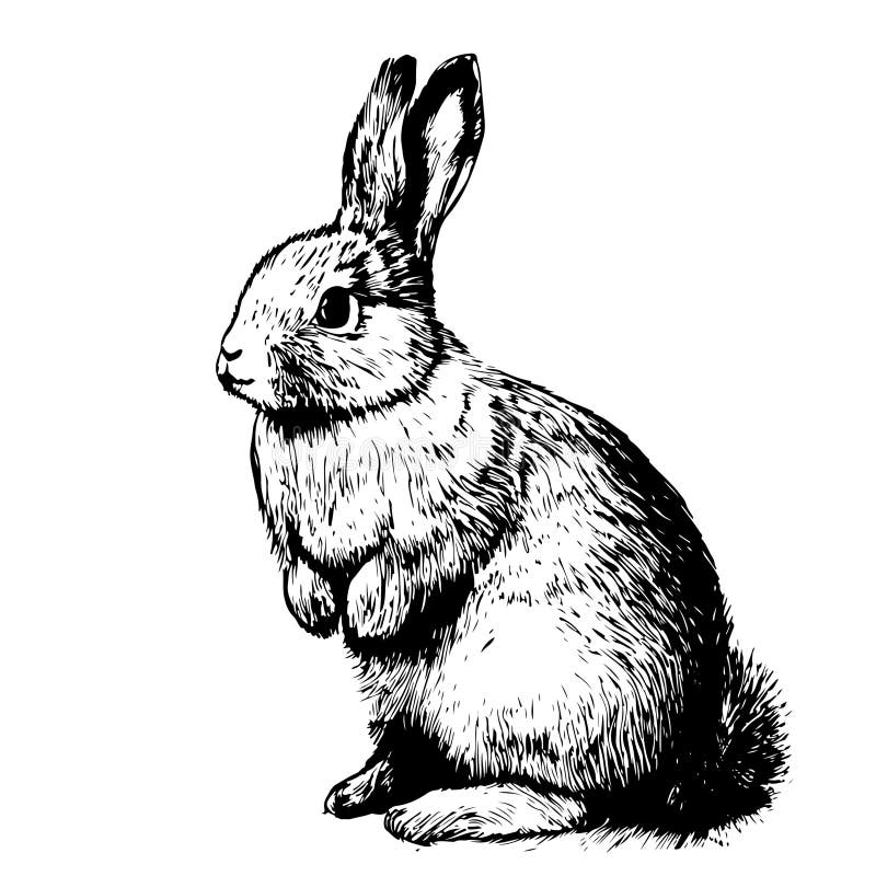 Rabbit Standing on Its Hind Legs Stock Vector - Illustration of cute ...