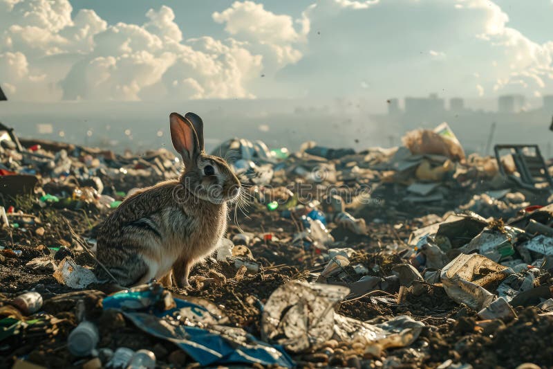 Rabbit Standing Pile Trash Stock Photos - Free & Royalty-Free Stock ...