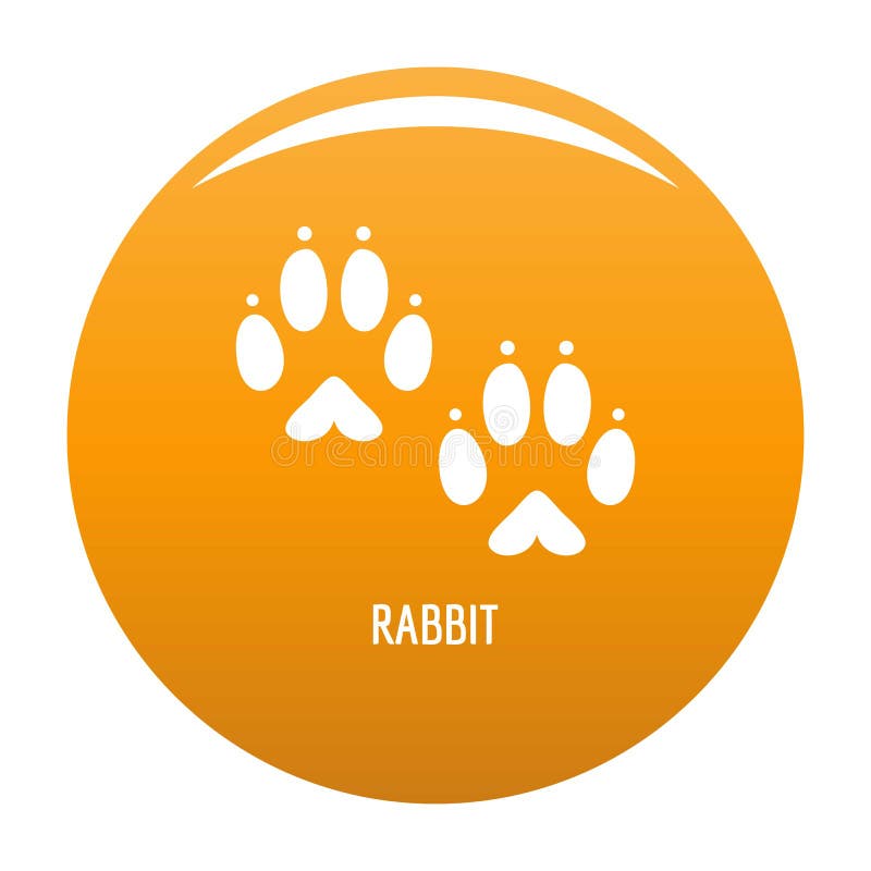 Rabbit Step Icon Vector Orange Stock Vector - Illustration of foot ...