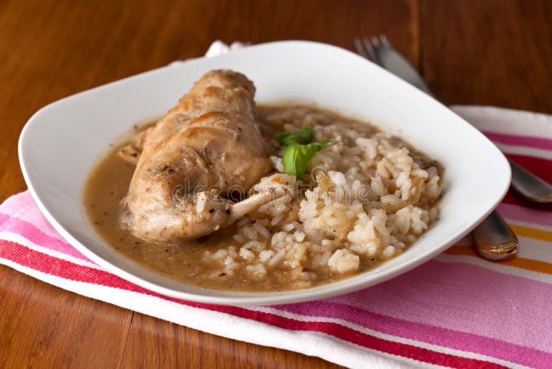 Rabbit Stew Maltese Style or Stuffat Tal-Fenek Closeup in the Pan ...