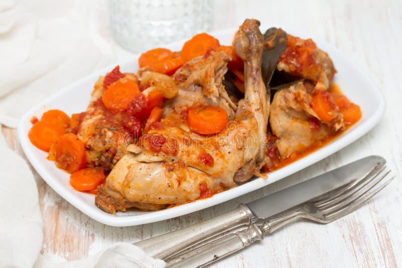 Rabbit Stew with Carrot on Dish Stock Photo - Image of roasted, ragout ...