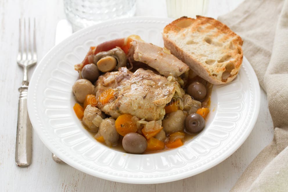 Rabbit Stew with Mushrooms and Carrot Stock Image - Image of vegetable ...