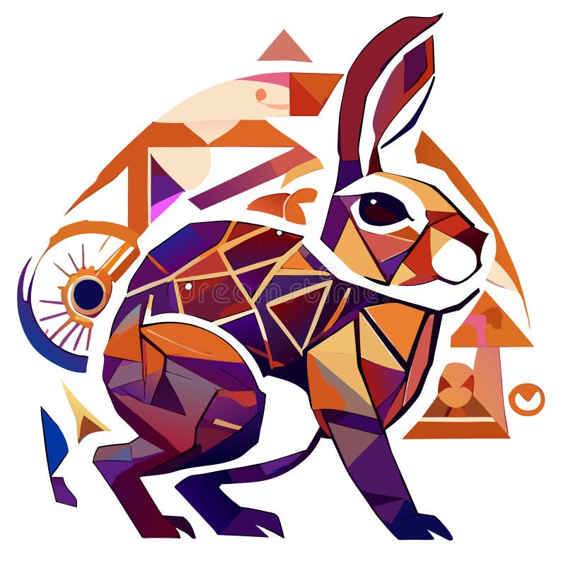 Rabbit in a Low Poly Style. Vector Illustration for Your Design Stock ...