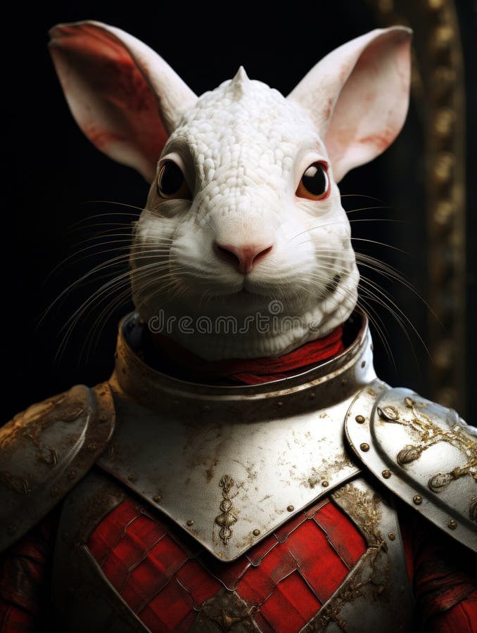 A Rabbit in a Suit of Armor Stock Illustration - Illustration of knight ...