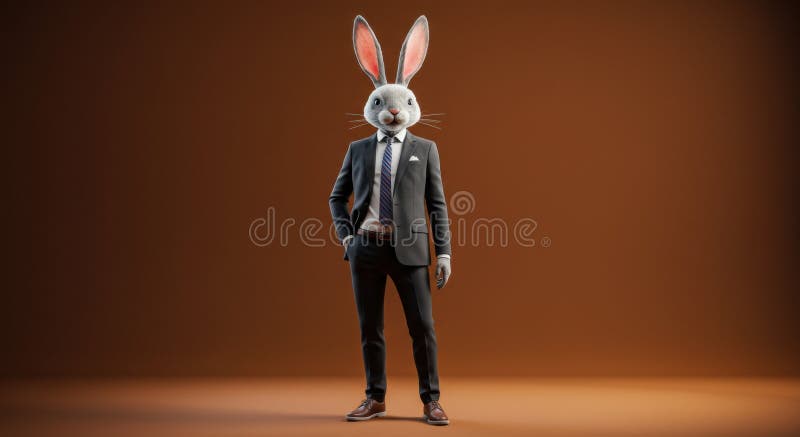 Rabbit in a Suit: a Whimsical Business Concept Stock Illustration ...