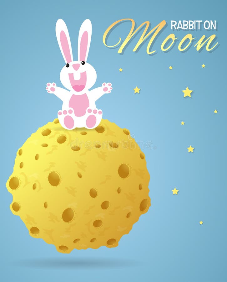 Rabbit on the Surface of the Full Moon Stock Vector - Illustration of ...