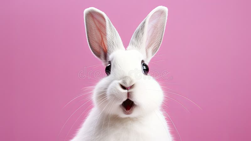 Rabbit with Surprised Expression Stock Illustration - Illustration of ...