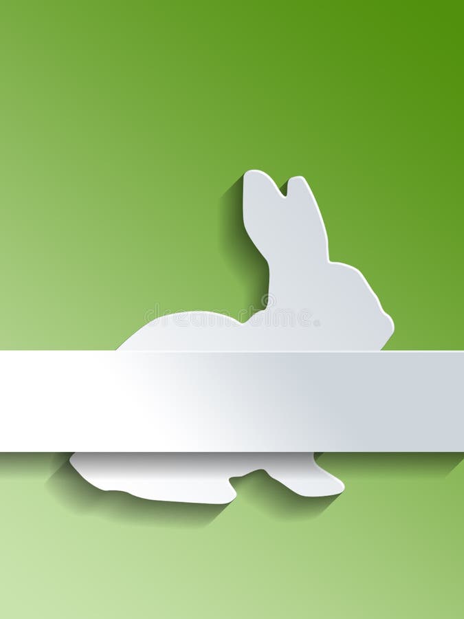 Rabbit Symbol with Label Over Green Background Stock Illustration ...
