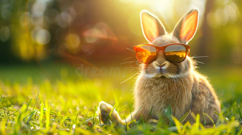 The Rabbit Takes the Summer Sun Stock Image - Image of vacation ...