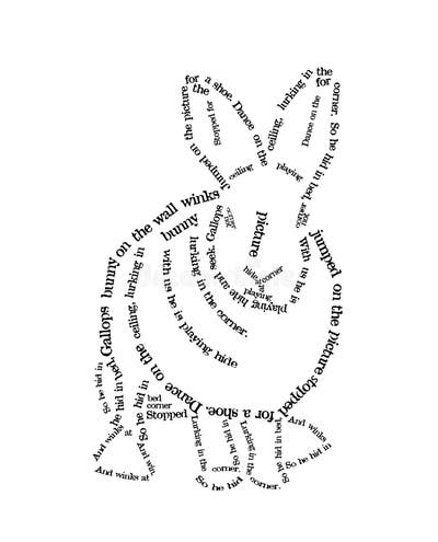 Rabbit - text, calligraphy stock illustration. Illustration of bunny ...