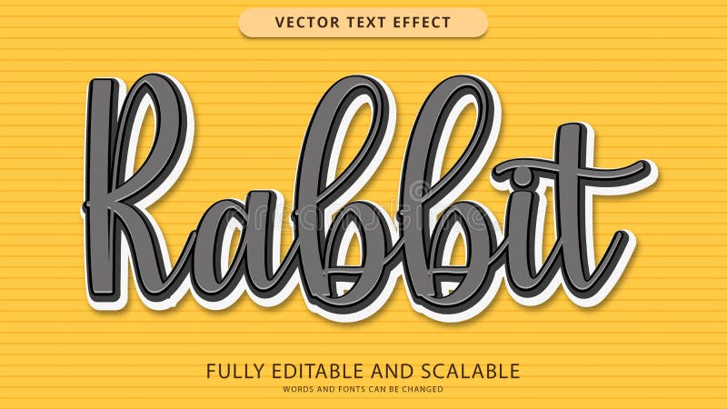 Rabbit - text, calligraphy stock illustration. Illustration of bunny ...