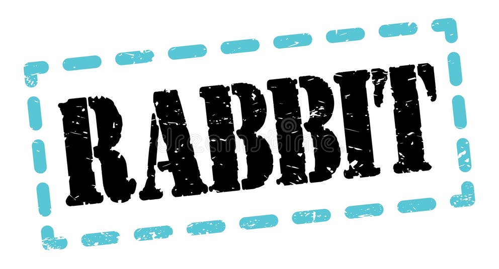 RABBIT Text Written on Blue-black Stamp Sign Stock Illustration ...