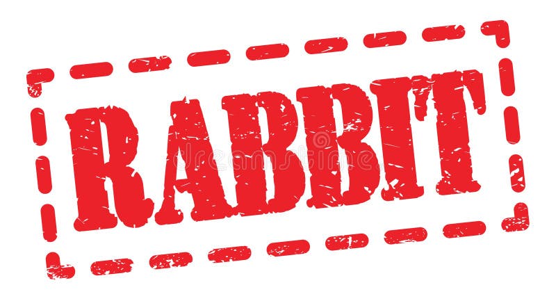 RABBIT Text Written on Red Stamp Sign Stock Illustration - Illustration ...