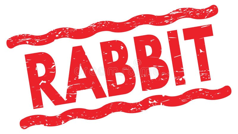 RABBIT Text on Red Lines Stamp Sign Stock Illustration - Illustration ...