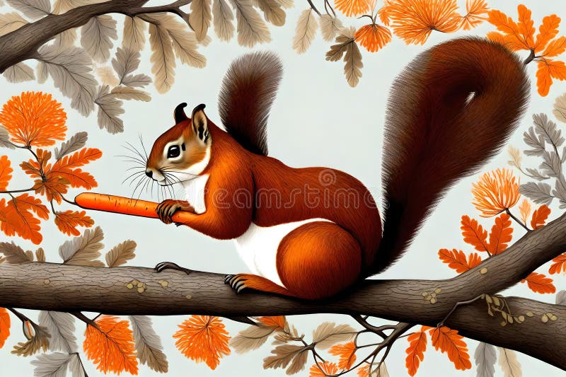 RABBIT on TREE BRANCH GENERATED by AI TOOL Stock Illustration ...