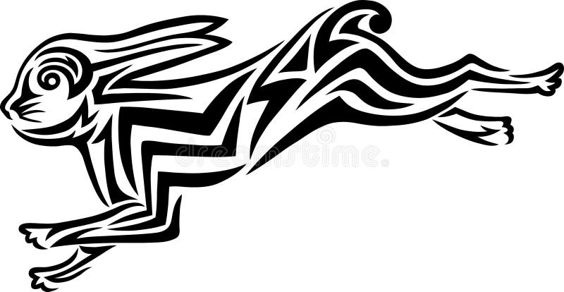 Rabbit tribal stock vector. Illustration of decoration - 38455448