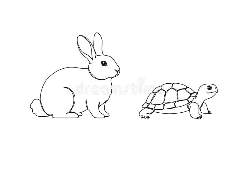The Tortoise And The Hare Black And White