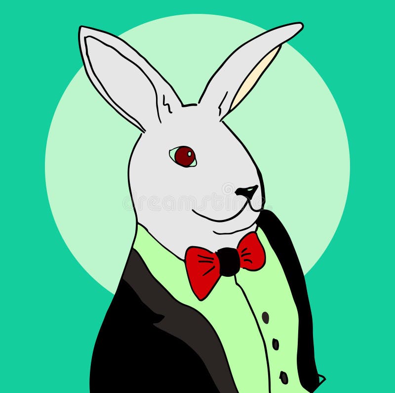 Nerdy rabbit stock vector. Illustration of fashioned - 21356623