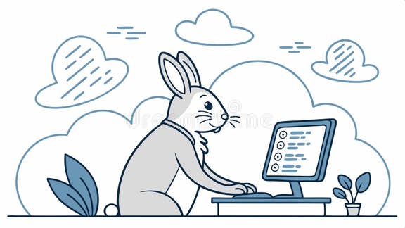 Rabbit Using Tablet, Tablet Animal, Tech Rabbit, Cartoon User, Mobile ...