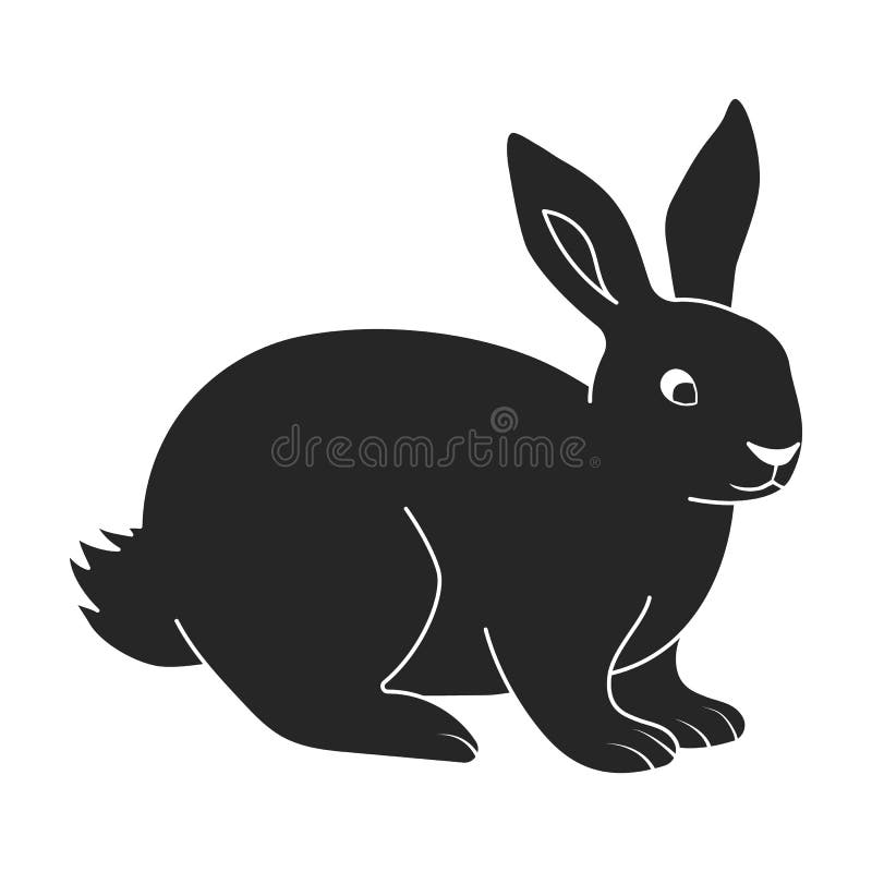 Rabbit Vector Icon.Black Vector Icon Isolated on White Background ...