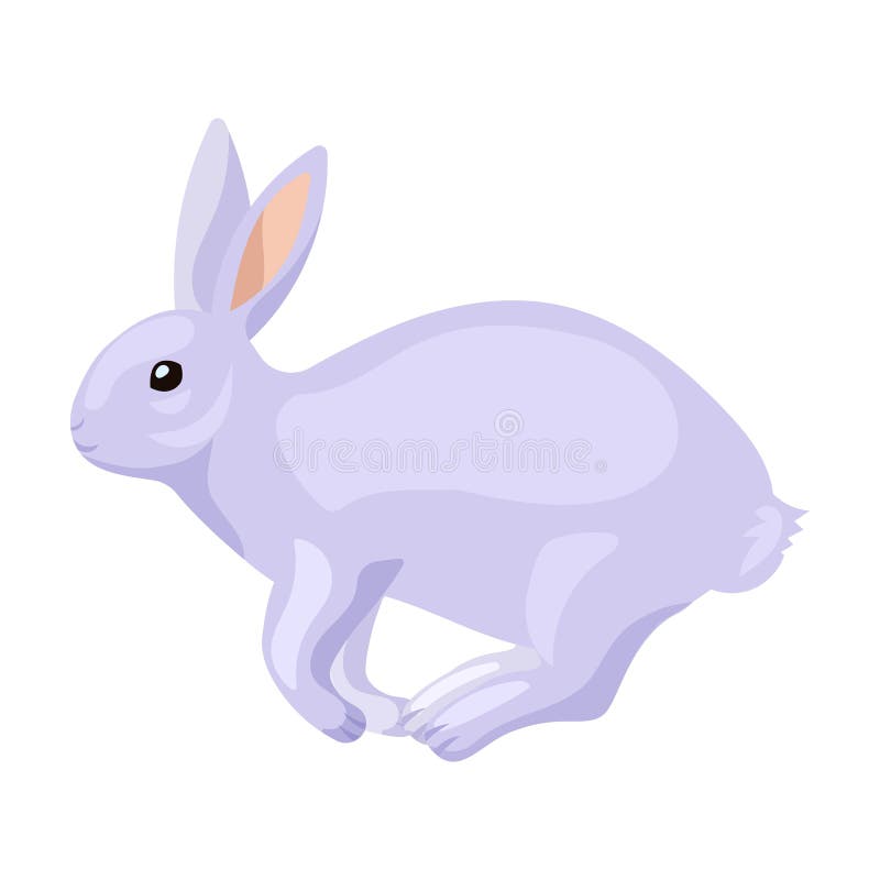 Rabbit Vector Cartoon Icon. Vector Illustration Bunny on White ...