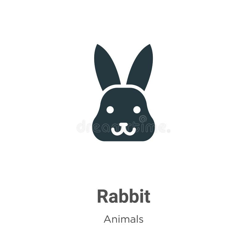 Rabbit Vector Icon on White Background. Flat Vector Rabbit Icon Symbol ...