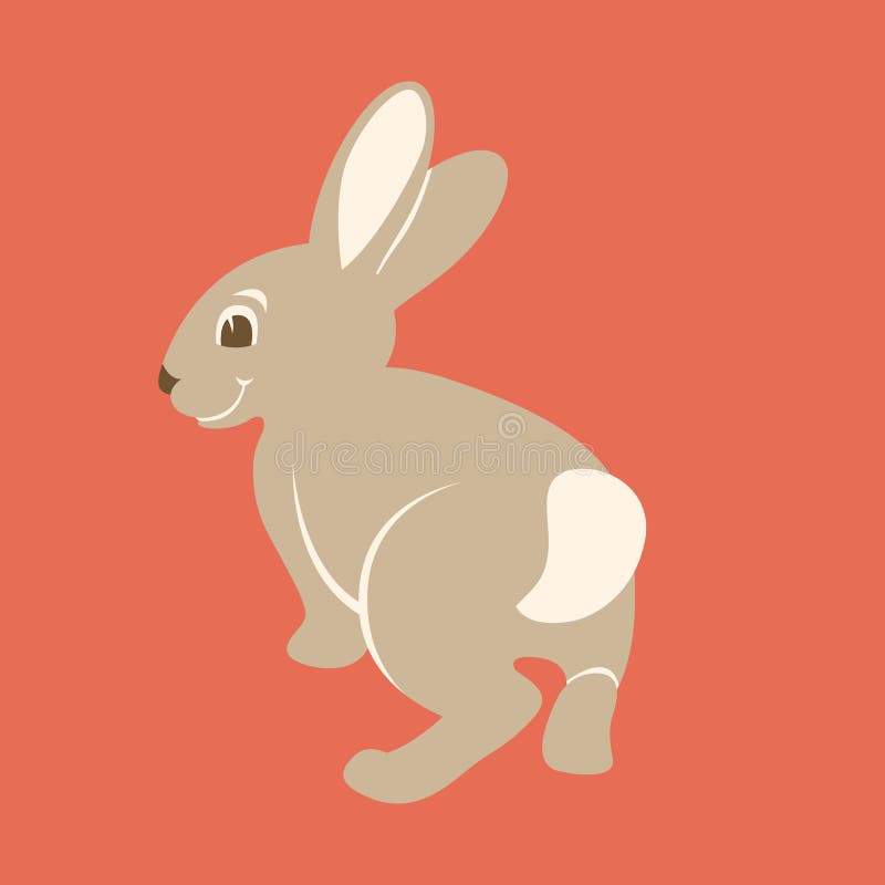 Rabbit Vector Illustration Flat Style Profile Side Stock Vector ...