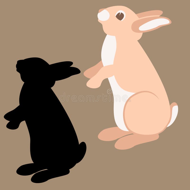 Rabbit Vector Illustration Flat Style Profile Side Stock Vector ...