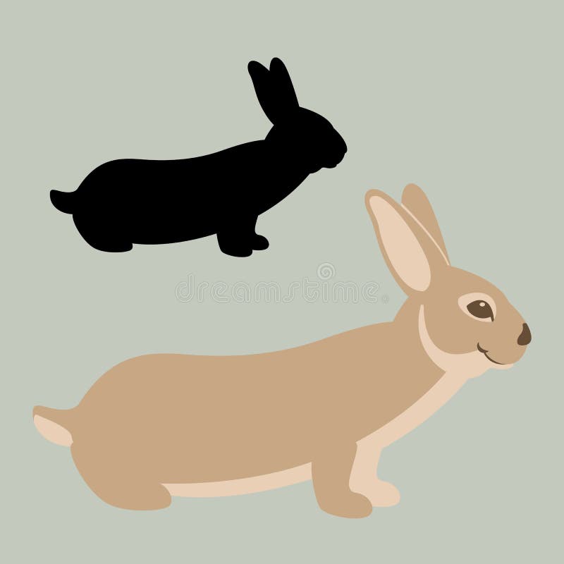 Rabbit Vector Illustration Flat Style Profile Side Stock Vector ...