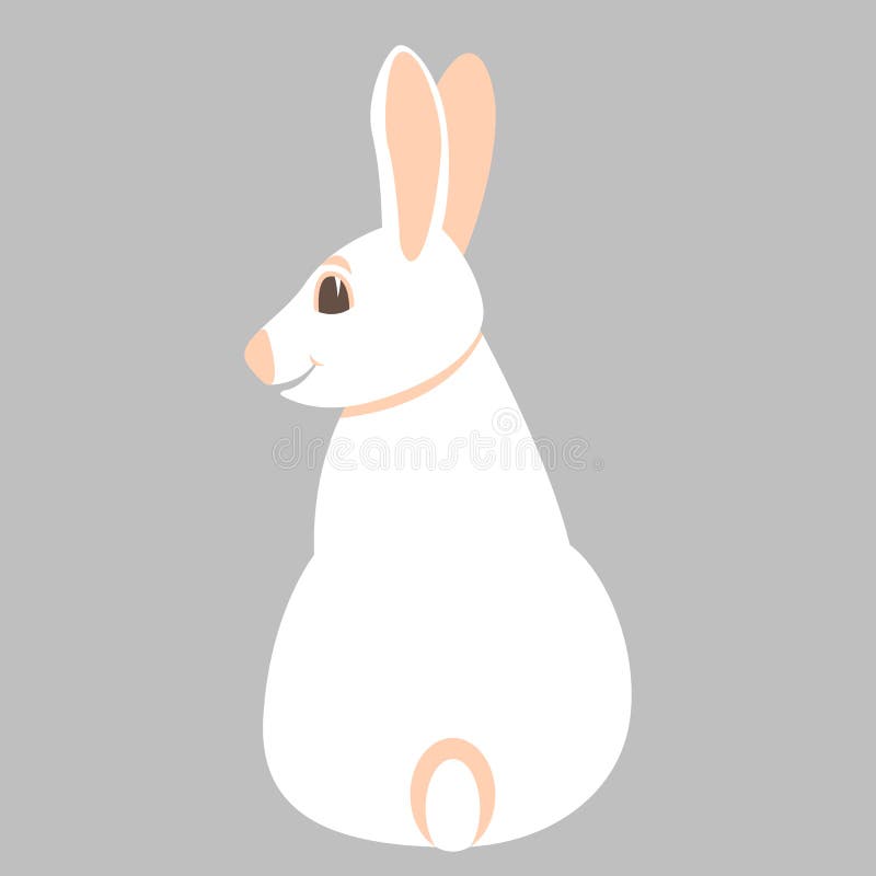 Rabbit Vector Illustration Flat Style Black Silhouette Profile Stock ...